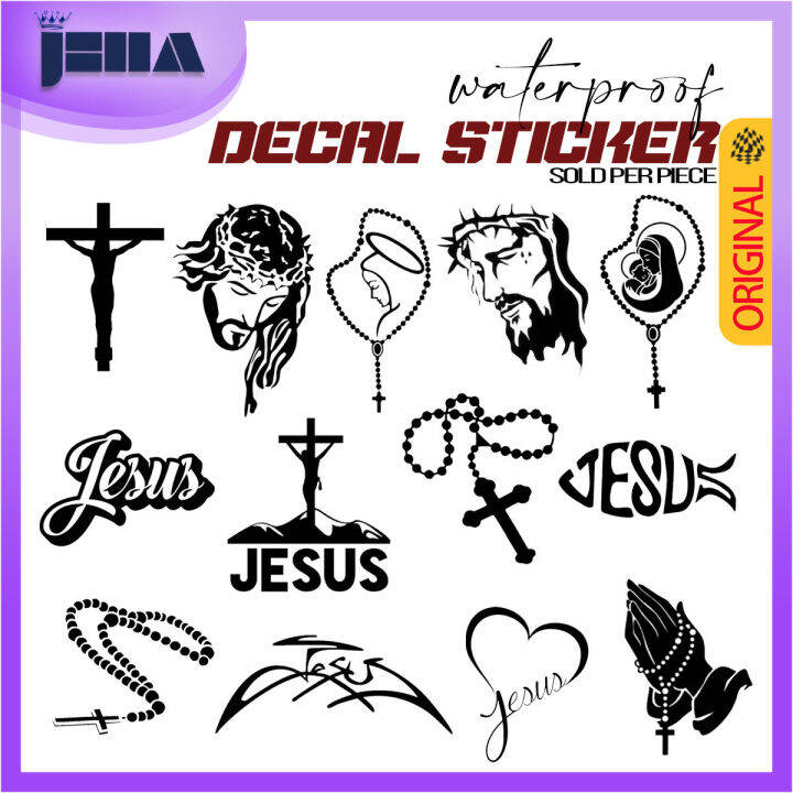 Rosary Praying Christ Decal Sticker waterproof sticker for motorcycle ...