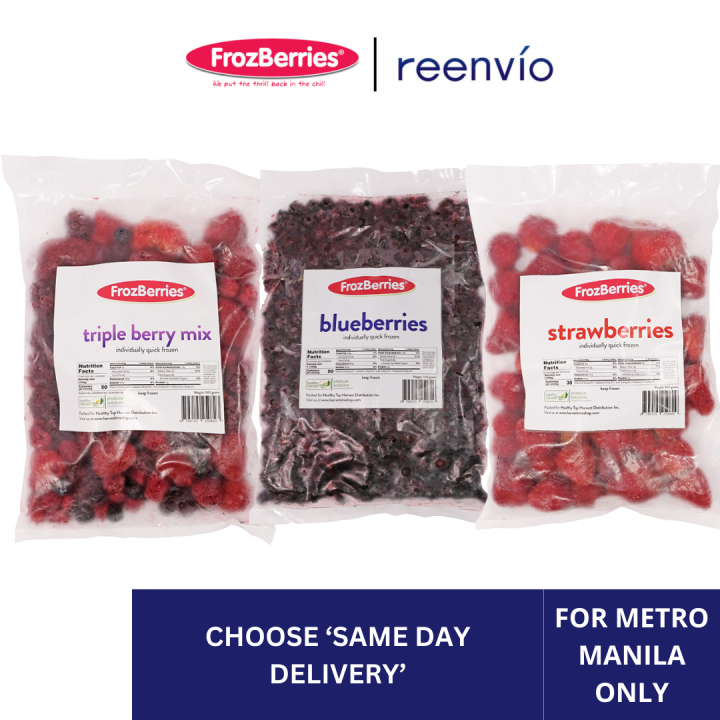 Frozberries Fresh Frozen Fruit Berries 500g (Strawberry, Blueberry, Triple Berry Mix) | Lazada PH