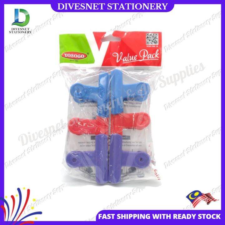 Yosogo Plastic Clip 60mm 6's Paper Clip Bullnose Clip Klip Kertas | Lazada