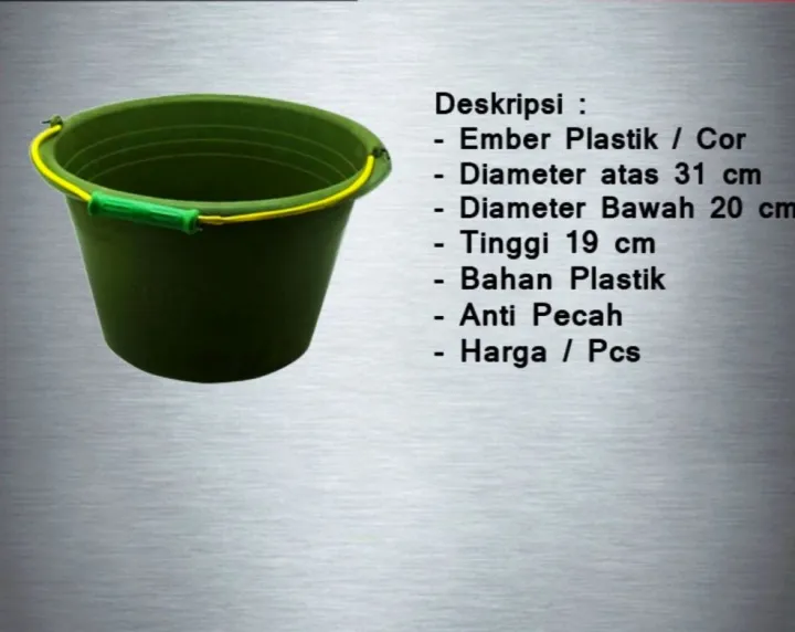 Ember plastik hijau besar / ember cor anti pecah / ember bangunan besar ...
