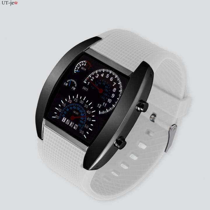 Men LED Aviation Pilot Speedometer Sports Car Meter Dashboard Pattern ...