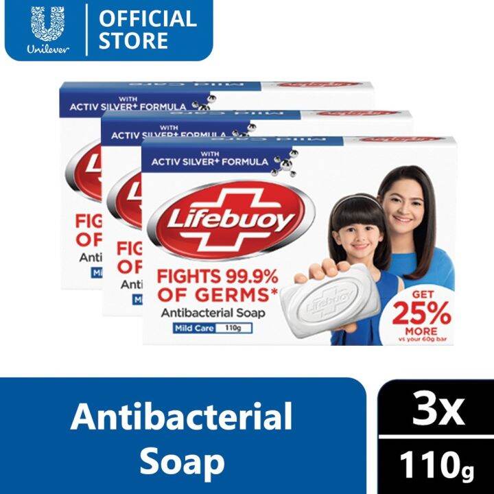 [TRIPLE VALUE PACK] Lifebuoy Antibacterial Bar Soap Mild Care 110g ...