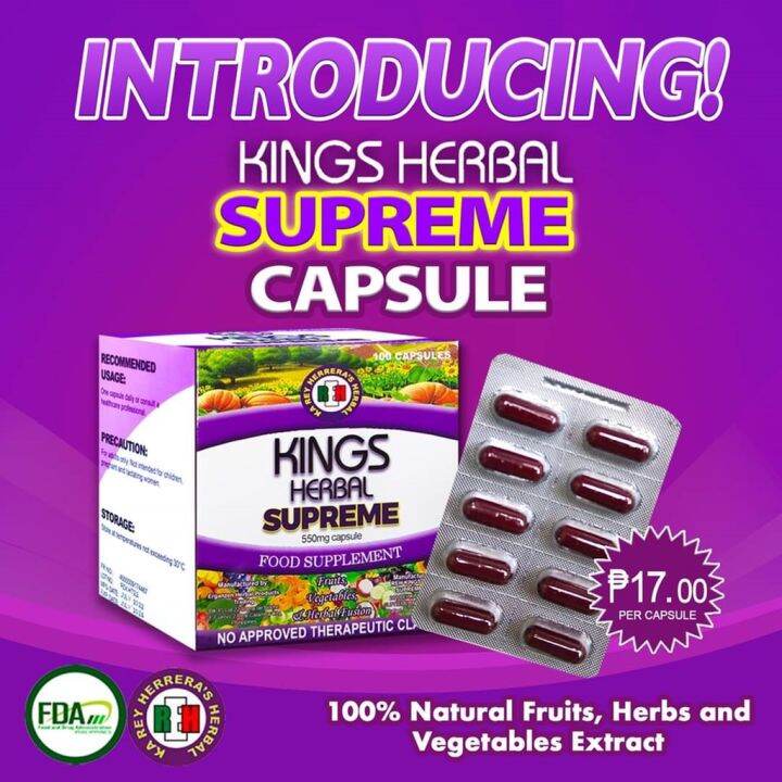 ♟KINGS CAPSULE Kings Herbal Supreme Capsule Ka Rey Herrera Herbal - (17 ...