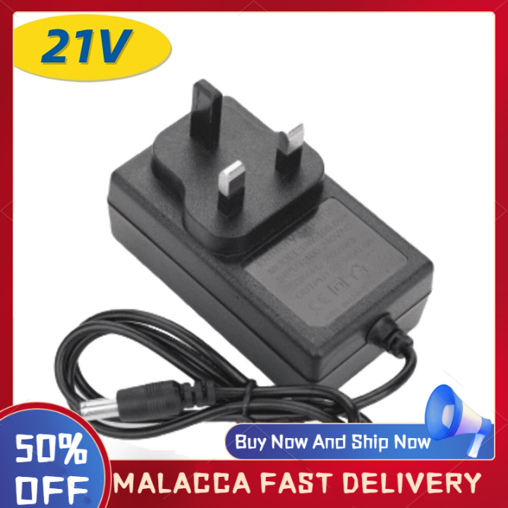21V 3 Pin UK Plug Charger Only For Drill Machine Power Supply Adapter ...