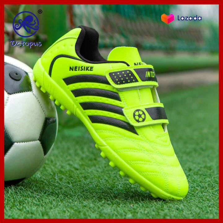 Octopus รองเท้าฟุตบอลมืออาชีพ TF เล็บหัก Velcro Boy ขนาด: EU28-38เด็ก ...