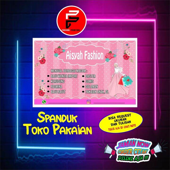 Spanduk Toko Pakaian / Banner Toko Baju / Spanduk olshop / Spanduk ...