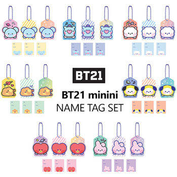 ★BT21 by BTS OFFICIAL★BT21 minini Name Tag Set/ Photo Card/ Travel ...