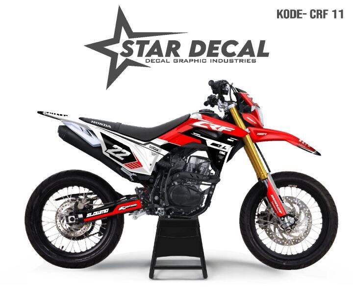 STAR DECAL Decal CRF Full Body Sticker CRF Full Body Merah Hitam Putih ...