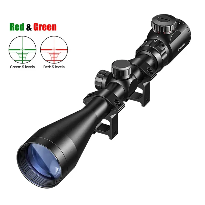 3 to 9x 40EG Optics Zoomable Lighted Scope with Bracket Mount Holder ...
