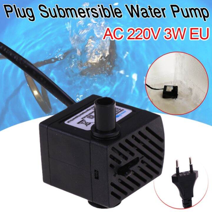 Water Submersible Pump Aquarium Fountain Air Fish Pond Tank EU Plug AC ...