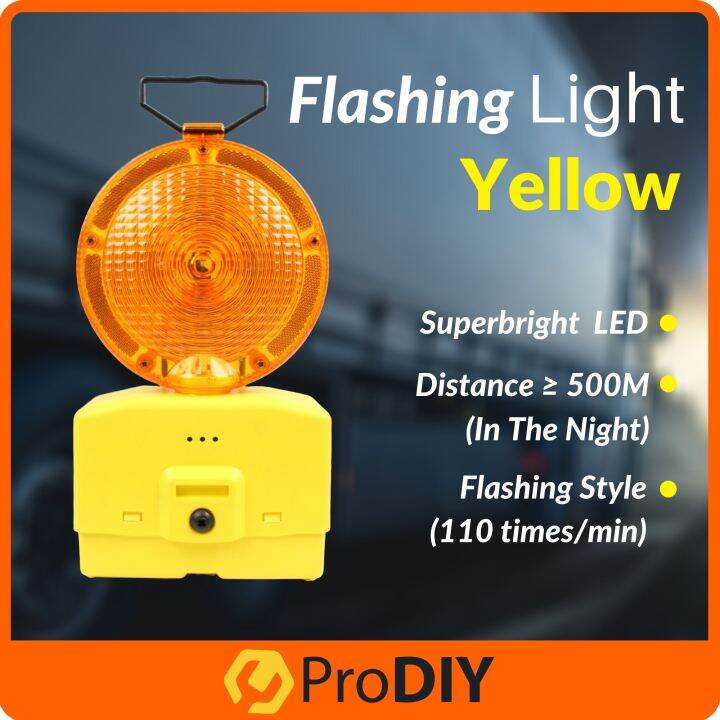 Flashing Light - Yellow Industrial Road Safety Warning Light Barricade ...