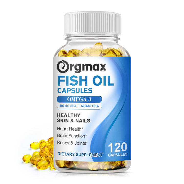 ORGMAX Fish Oil Capsules Omega3 with EPA&DHA Supplement Rich in Vitamin ...