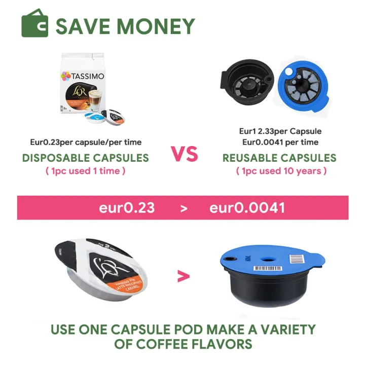 Refillable Coffee Capsule for Tassimo Bosch Machine Reusable Coffee ...