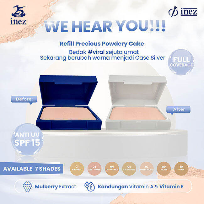 Inez Refill Precious Powdery Cake /PPC / Two Way Cake /Pressed Powder ...