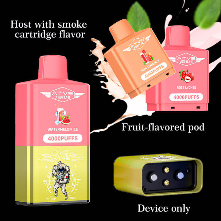 ATVS 2% NIC Disposable Pod Device 4000 puffs Salt Poove Flavor Device ...