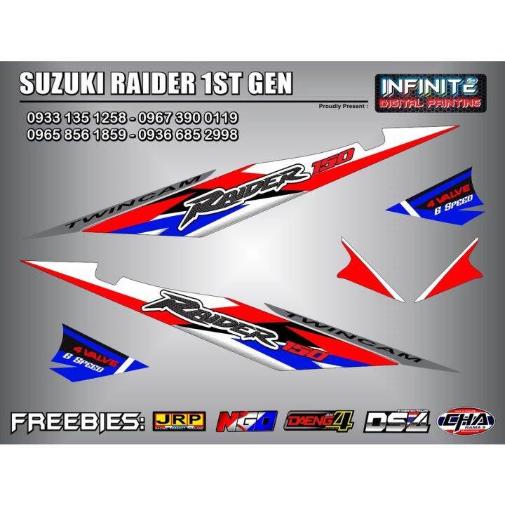 Suzuki Raider 150 1st Gen Decal (Stock Design) 8 colours | Lazada PH