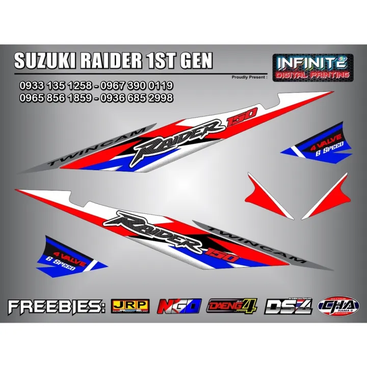 Suzuki Raider 150 1st Gen Decal (Stock Design) 8 colours | Lazada PH