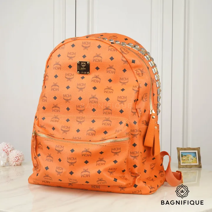 MCM LARGE STARK BACKPACK ORANGE | Lazada.co.th