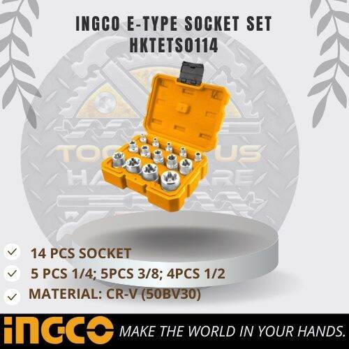 INGCO E-TYPE Socket Set 14PCS/SET HKTETS0114 | Lazada PH