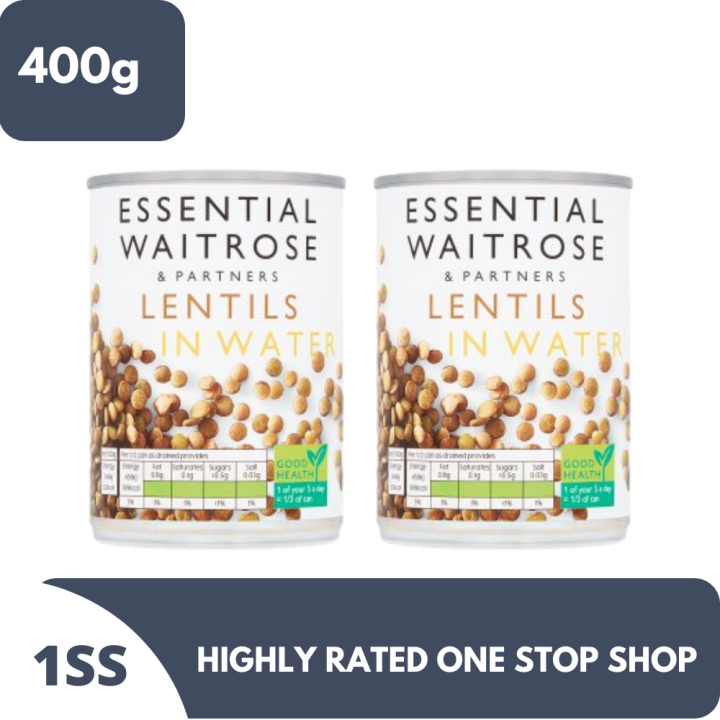 Essential Waitrose & Partners, Lentils in Water 400g x 2 | Lazada PH