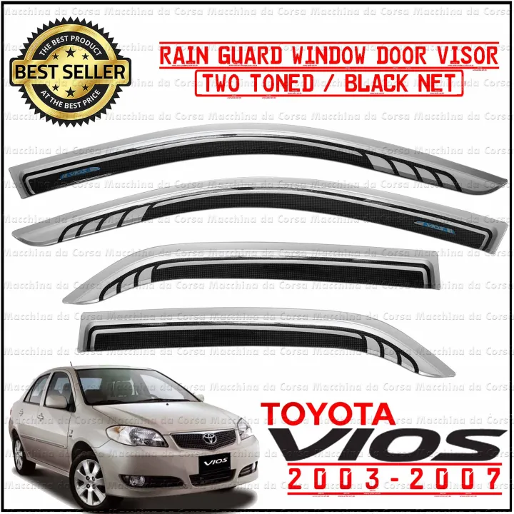 Toyota Vios ROBIN 2003-2007 Rain Guard Window Visor (Two Toned / Black ...