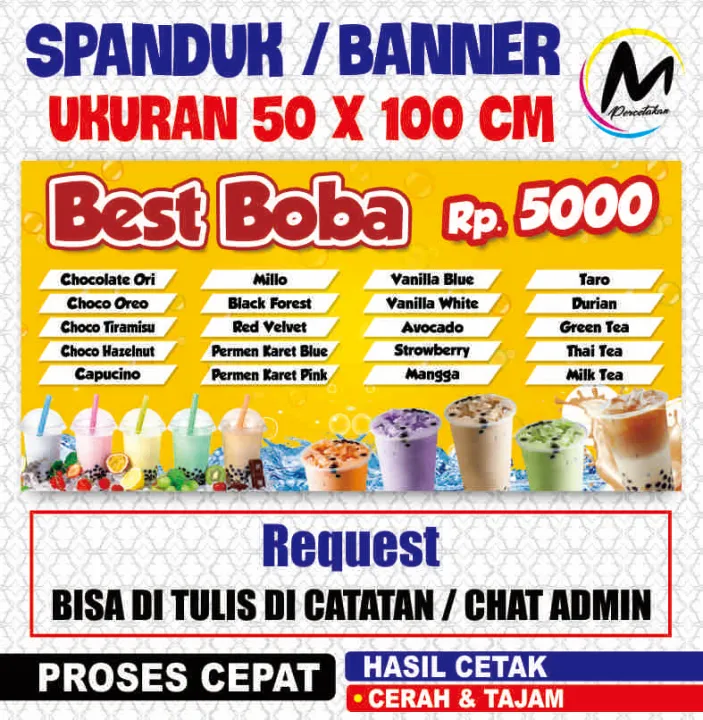 Cetak Banner Minuman Spanduk Es Kekinian Banner Es Boba | Lazada Indonesia