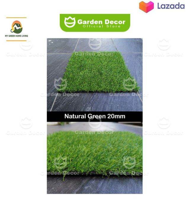 Artificial Grass - 1m x 1m x 20mm - Natural Green Synthetic Turf for ...