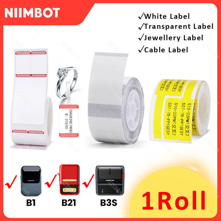 Niimbot B21 B1 B3S Label Paper Roll White/Jewellery/Transparents/Cable Sticker Label | Lazada