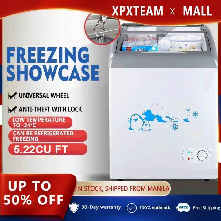XPX 148L freezer，ice cream cabinet display freezer horizontal mini arc ...