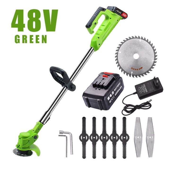 48V Rechargeable grass cutter Lawn mower Electric grass cutter Wireless ...