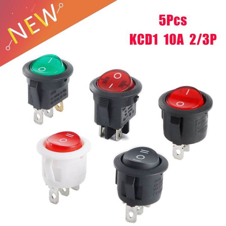 [HOT ZKJHKWGHWHIH 538] 5Pcs 20mm KCD1 Led Switch 10A 250V Light Power ...