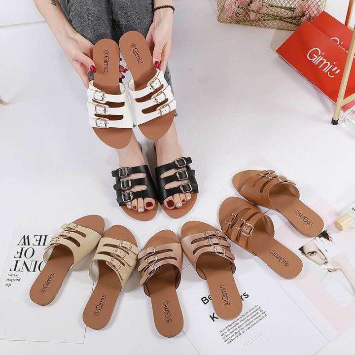 【TRENDIANO】New Style Givi Korean Flat Sandals | Lazada PH