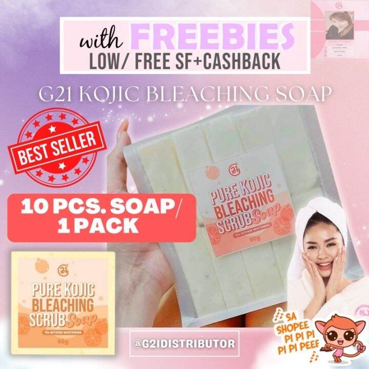 G21 10 PCS KOJIC BLEACHING SCRUB SOAP (1 PACK) | Lazada PH