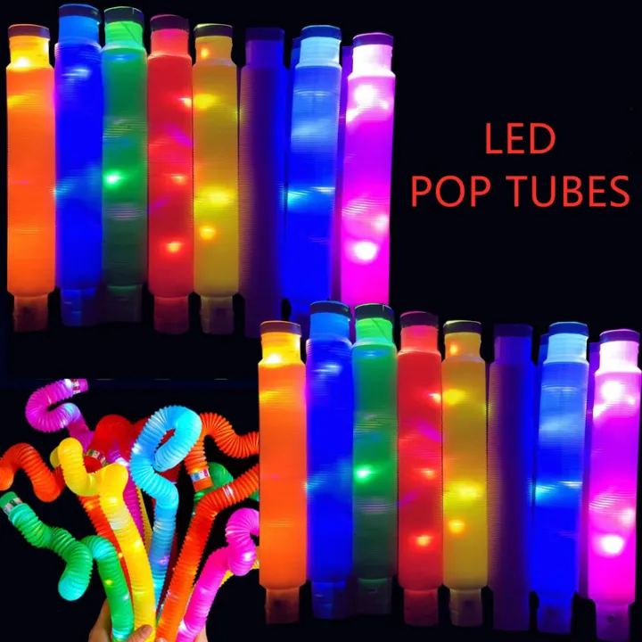 LED Lights up Pop Tubes Fidget Toys, Glow Sticks Pop Tubes Fidget Toy ...