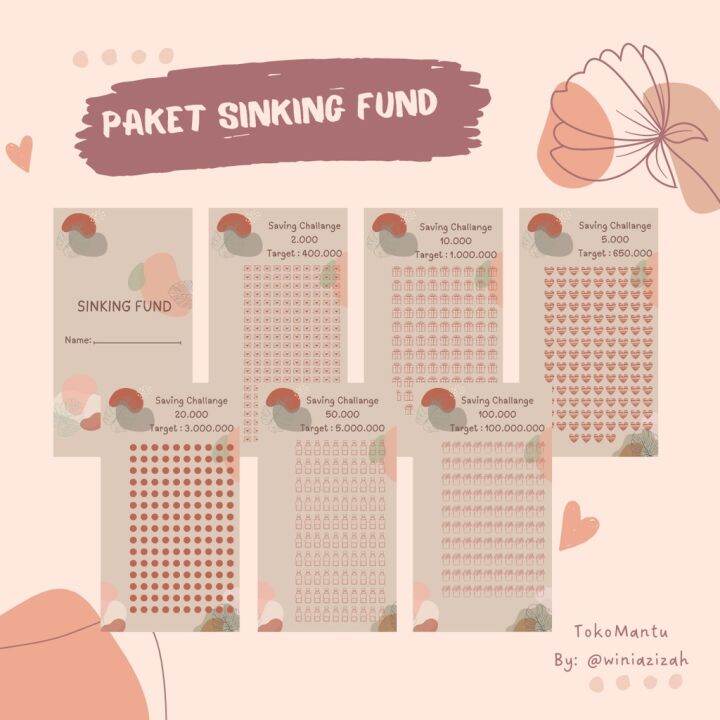Kertas Loose Leaf Paket Sinking Fund Saving Challange Menabung Isi ...