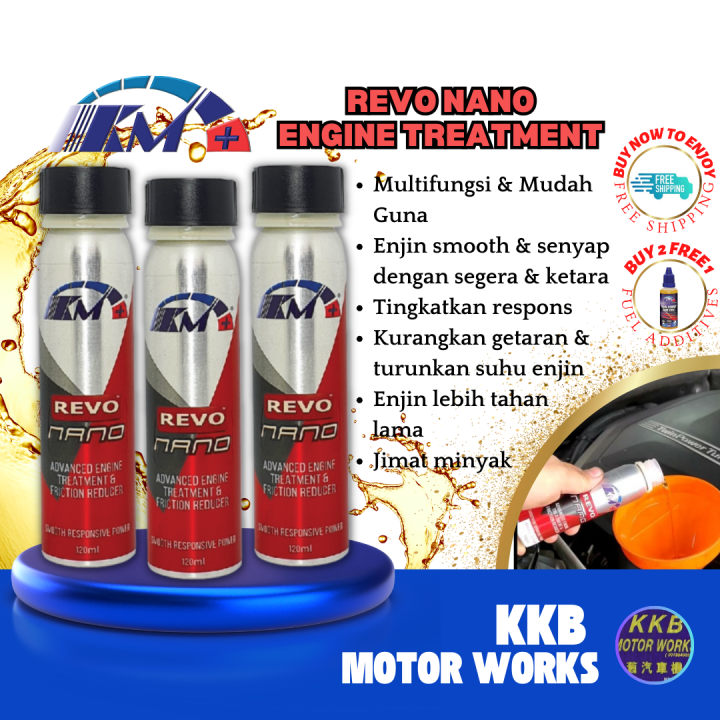 KM+ Revo Nano Advanced Engine Treatment & Friction Reducer (120ml) Easy ...