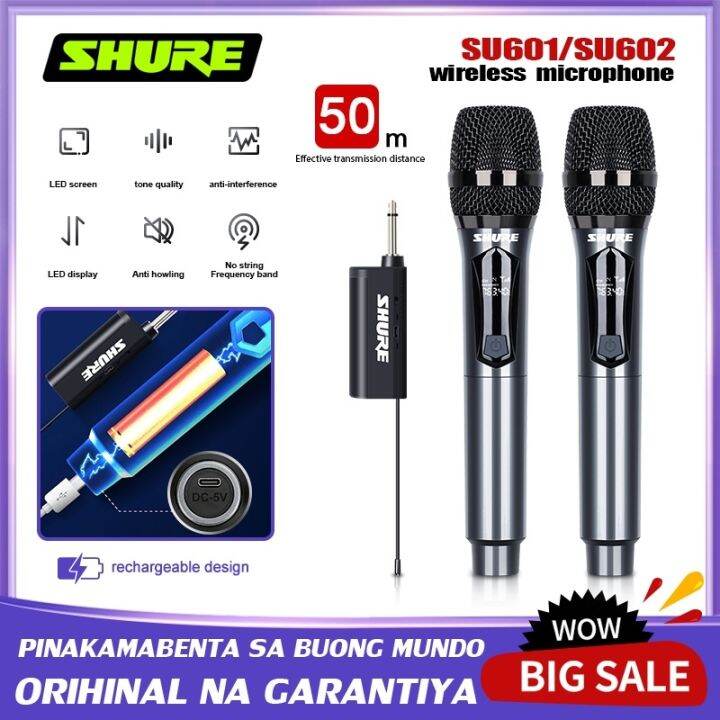 SHURE Wireless Microphone SU601/SU602 UHF charging microphone 1280mA ...