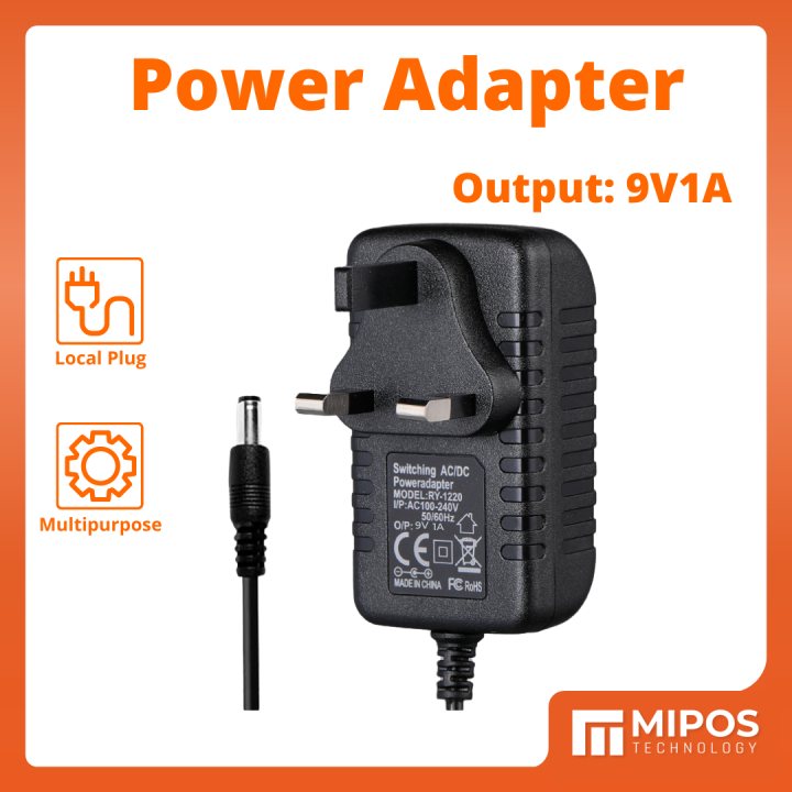 Power Adapter 9V1A Local Malaysia Three Pin Plug | Lazada