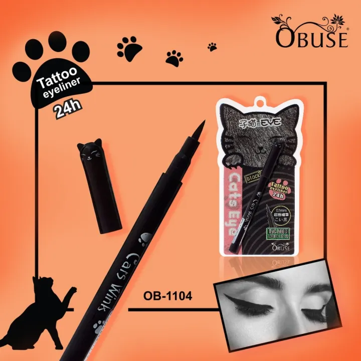 OB-1104 OBUSE TATTOO 24h😻 อายไลเนอร์เมจิก Obuse Cats Eye รุ่นยอดนิยม ...