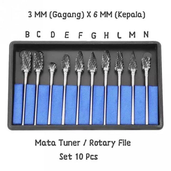 Rotary File Set 10 Pcs 3 MM X 6 MM | Lazada Indonesia