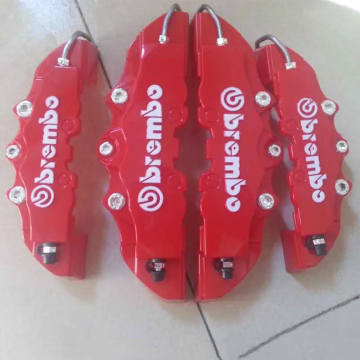 Red Car Auto Disc Brake Caliper Cover With 3D Brembo Universal Kit for ...