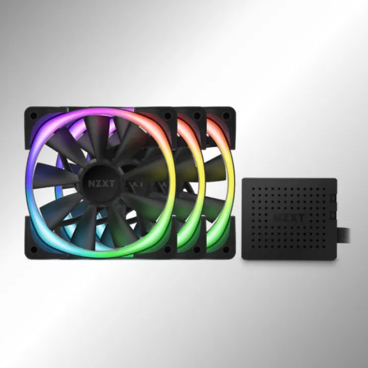 NZXT AER 2 RGB Fan 120mm 140mm Black White Single / Twin / Triple Pack ...
