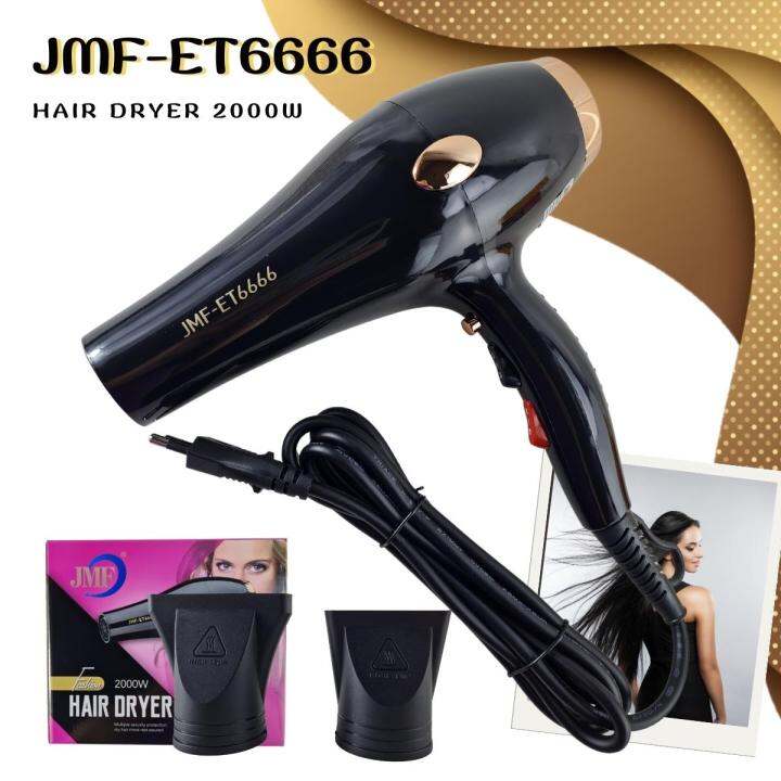 ไดร์เป่าผม JMF ET6666 เป่าได้ทั้งลมร้อนและเย็น 2000W ปรับแรงลมได้ 2 ระดับ | Lazada.co.th