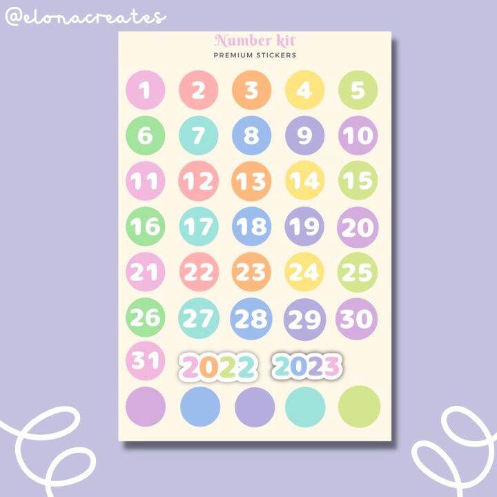Cute Pastel Numbers Sticker Sheet EC-1038 | Lazada PH