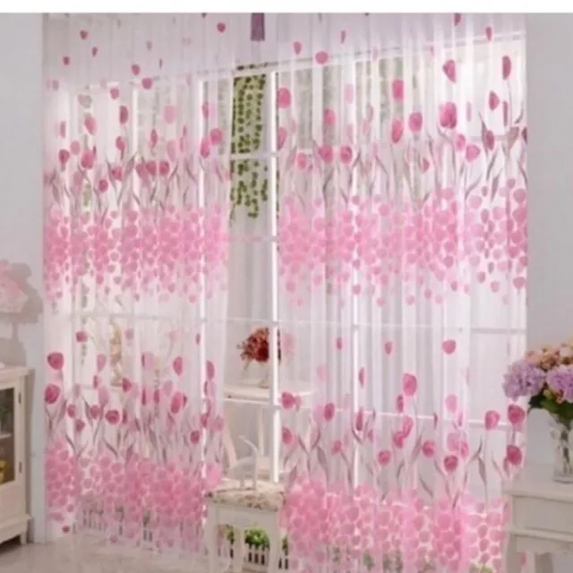 Washable Tulip Flower Printed Window Curtain | Lazada PH