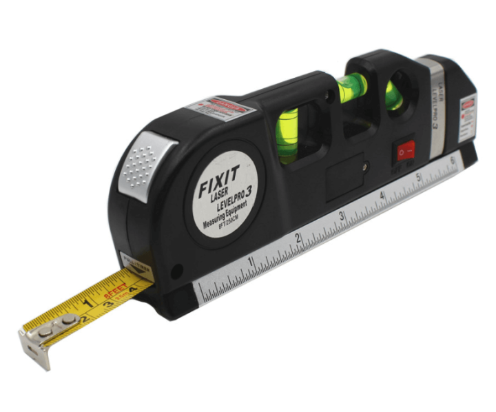 Fixit Laser Level Pro 3 Multi-Purpose Measuring Tool With 8 Feet Tape ...