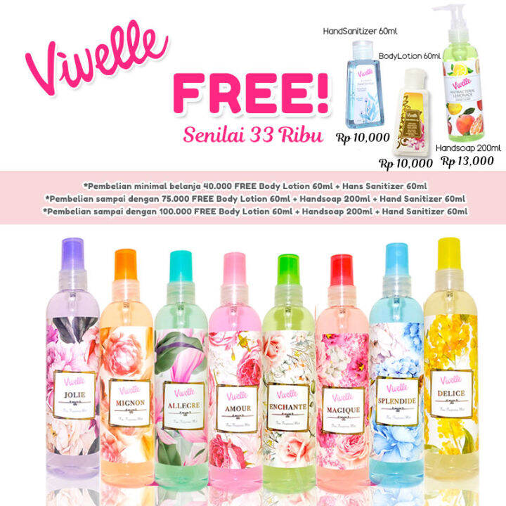 Vivelle Body Mist 100 ml (Select the variant) - Dapatkan Free Menarik ...