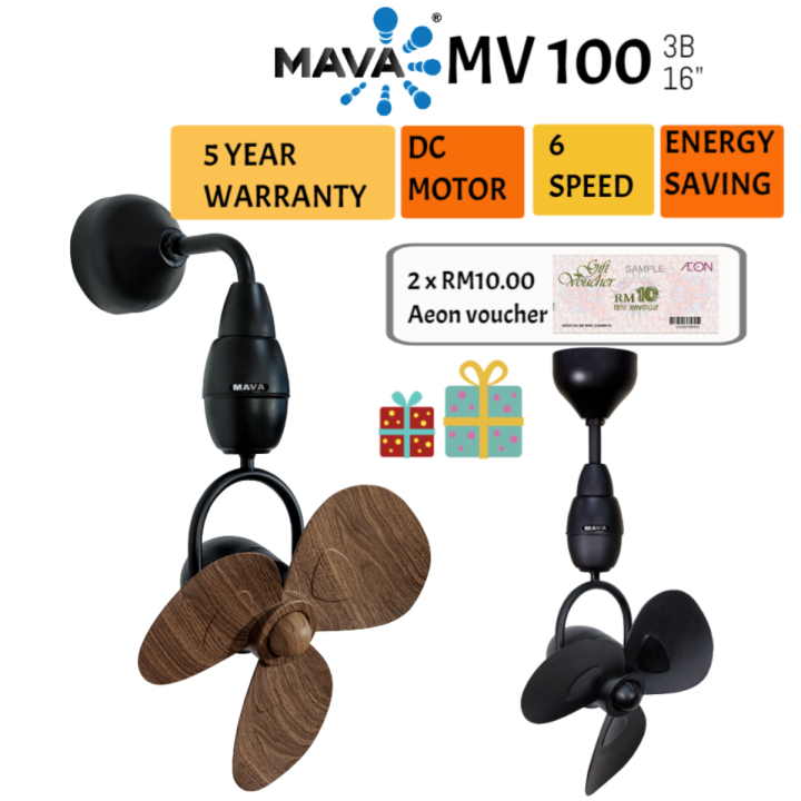 MAVA MV100 16" Corner Fan / Wall Fan And Ceiling fan with Remote ...