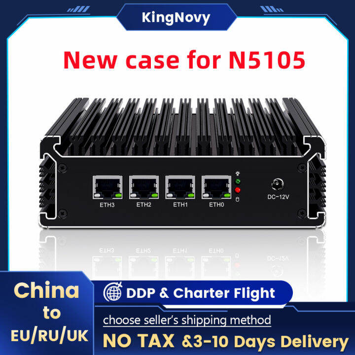 Free shipping NEW Case Soft Router Celeron N5105 4*i225 Fanless Mini PC ...
