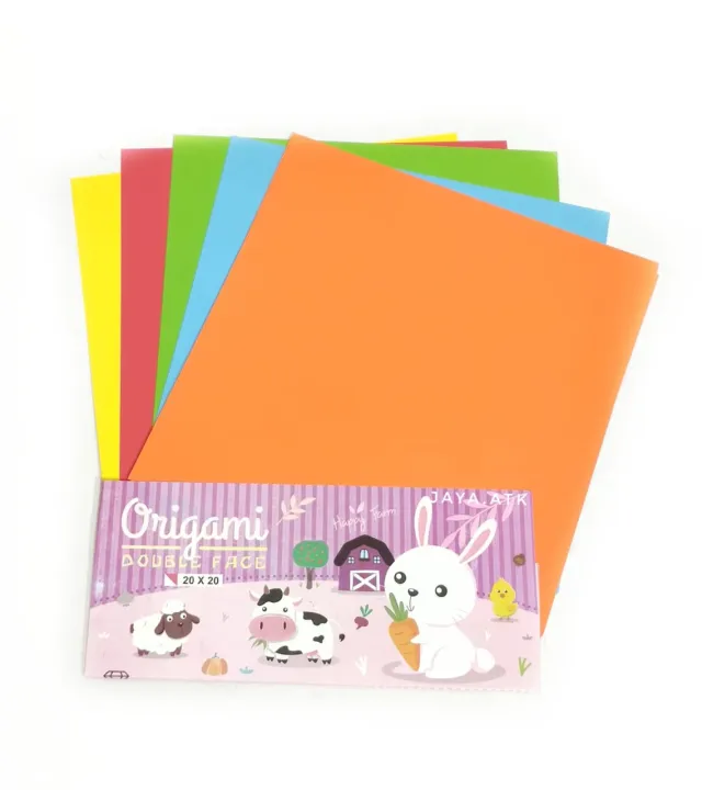 KERTAS LIPAT ORIGAMI 20X20 CM 2 SISI ISI 20 LEMBAR KERTAS LIPAT 20 X 20 ...
